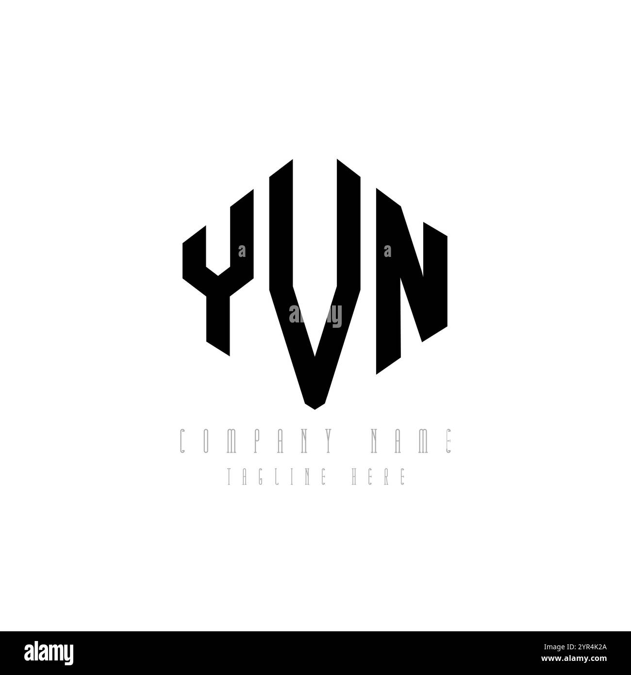 YVN letter logo design with polygon shape. YVN polygon and cube shape ...