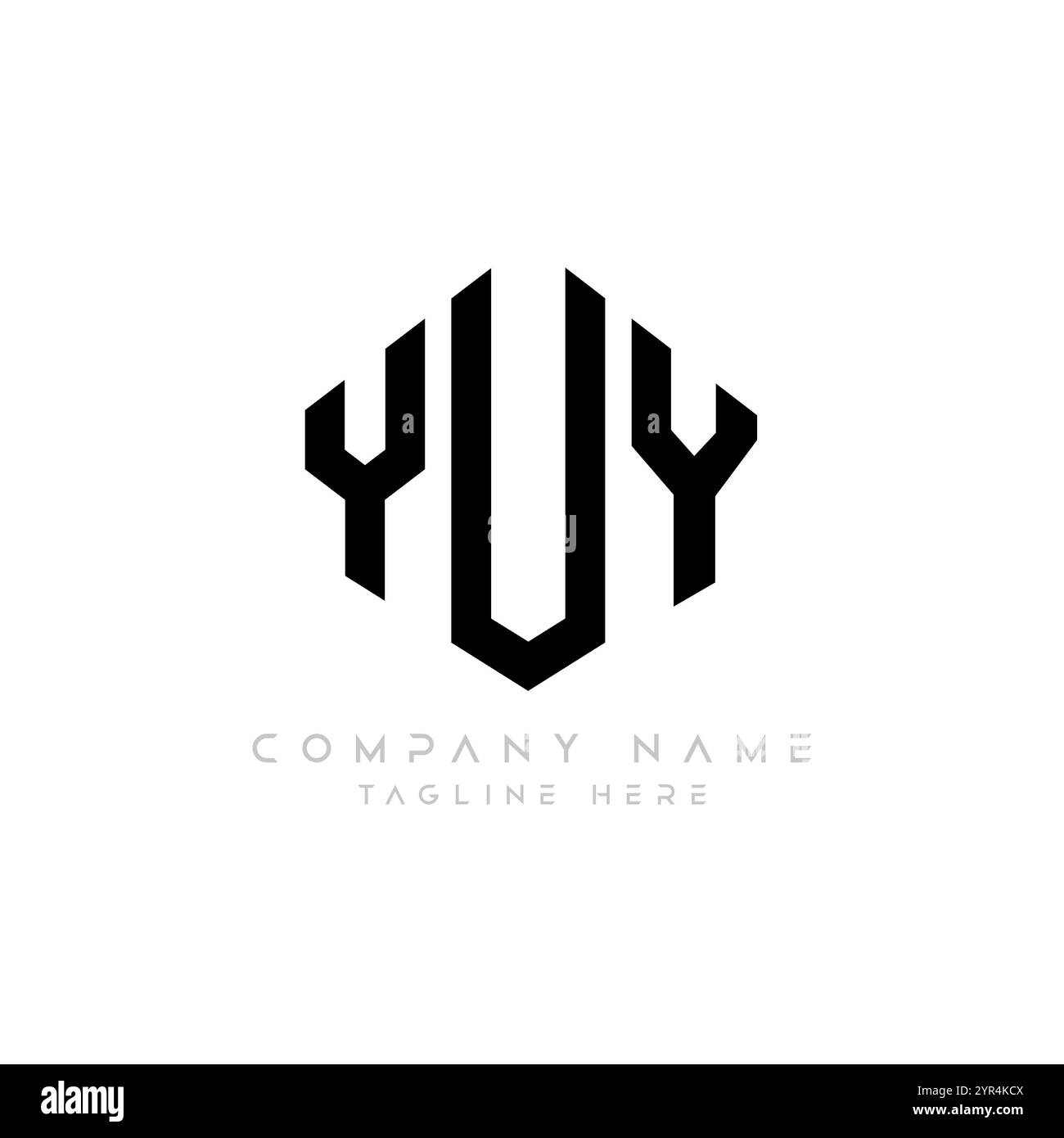 YUY letter logo design with polygon shape. YUY polygon and cube shape ...