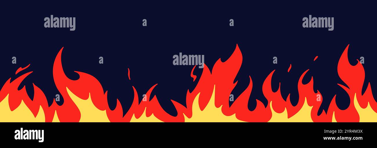 Cartoon flame background with red and yellow fiery . Dynamic fire shape ...