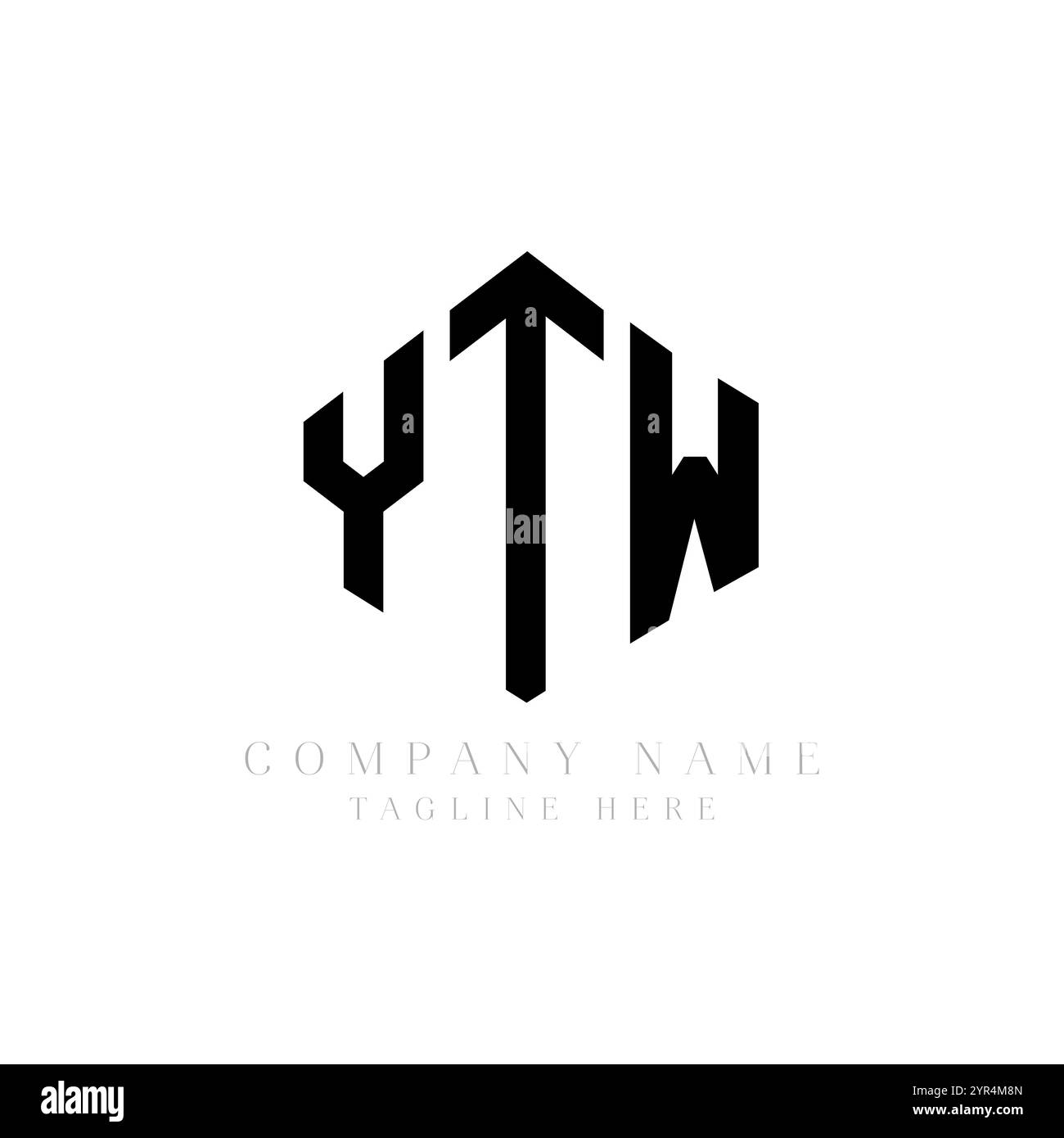 YTW letter logo design with polygon shape. YTW polygon and cube shape ...