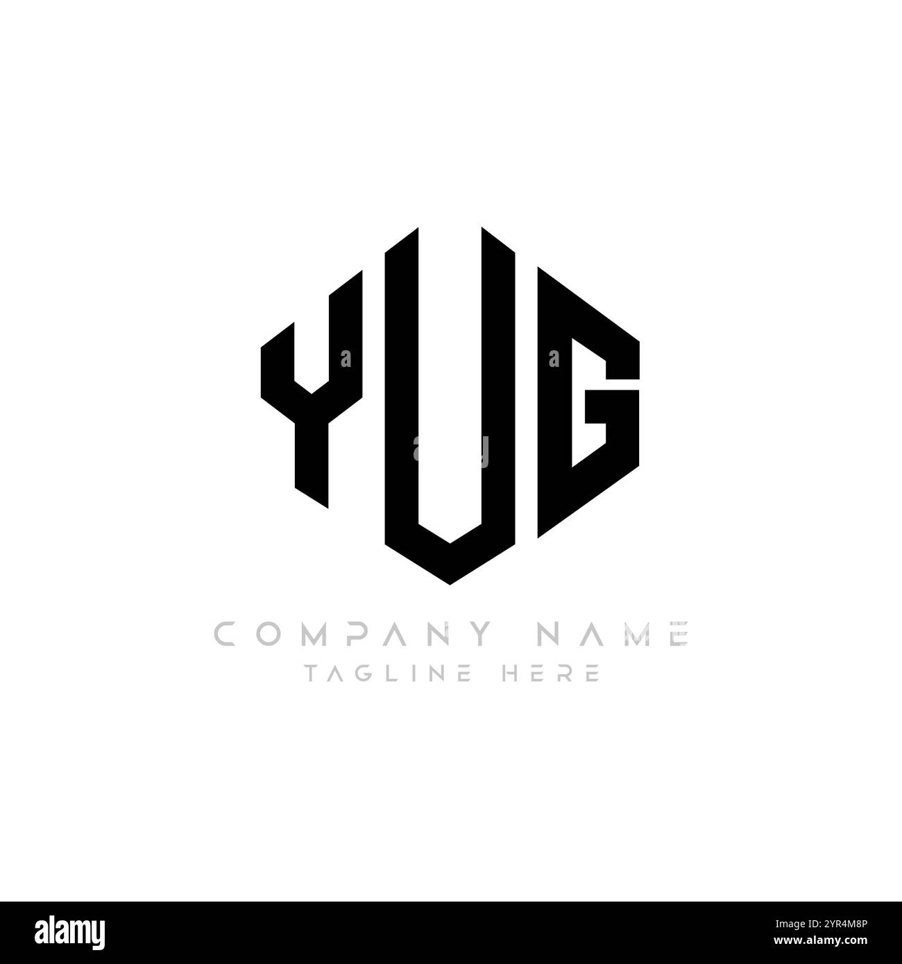 YUG letter logo design with polygon shape. YUG polygon and cube shape ...