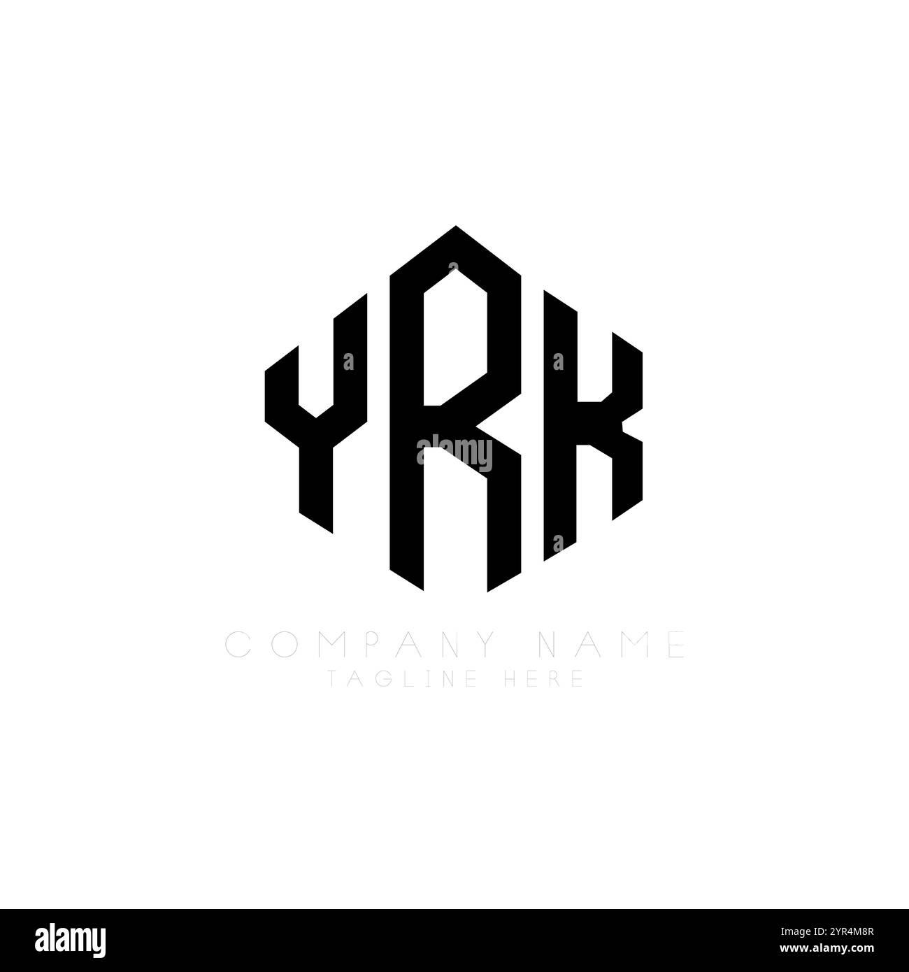 YRK letter logo design with polygon shape. YRK polygon and cube shape logo design. YRK hexagon ...