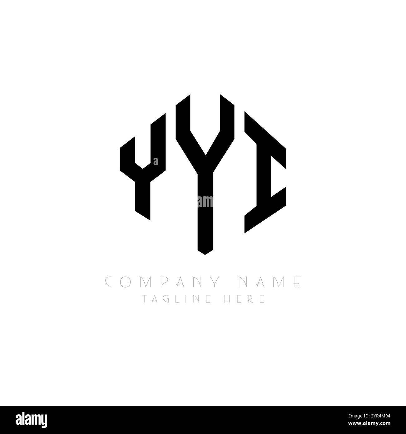 YYI letter logo design with polygon shape. YYI polygon and cube shape ...