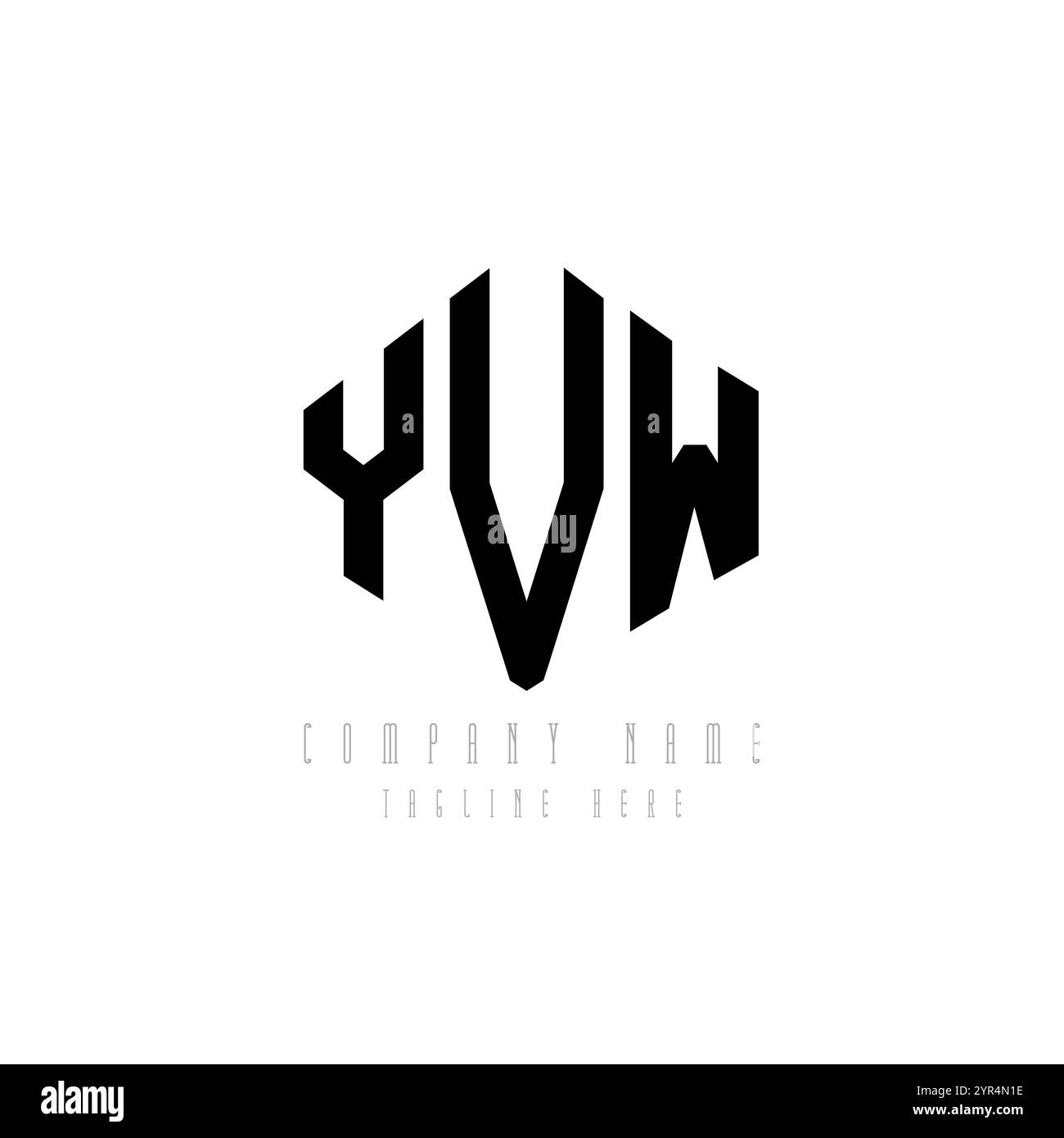 YVW letter logo design with polygon shape. YVW polygon and cube shape ...