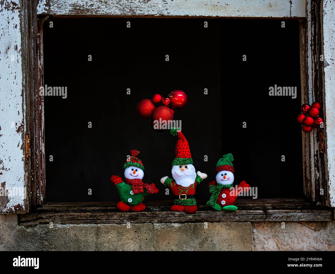 Santa Claus and Snowman together for Christmas and New Year Stock Photo ...