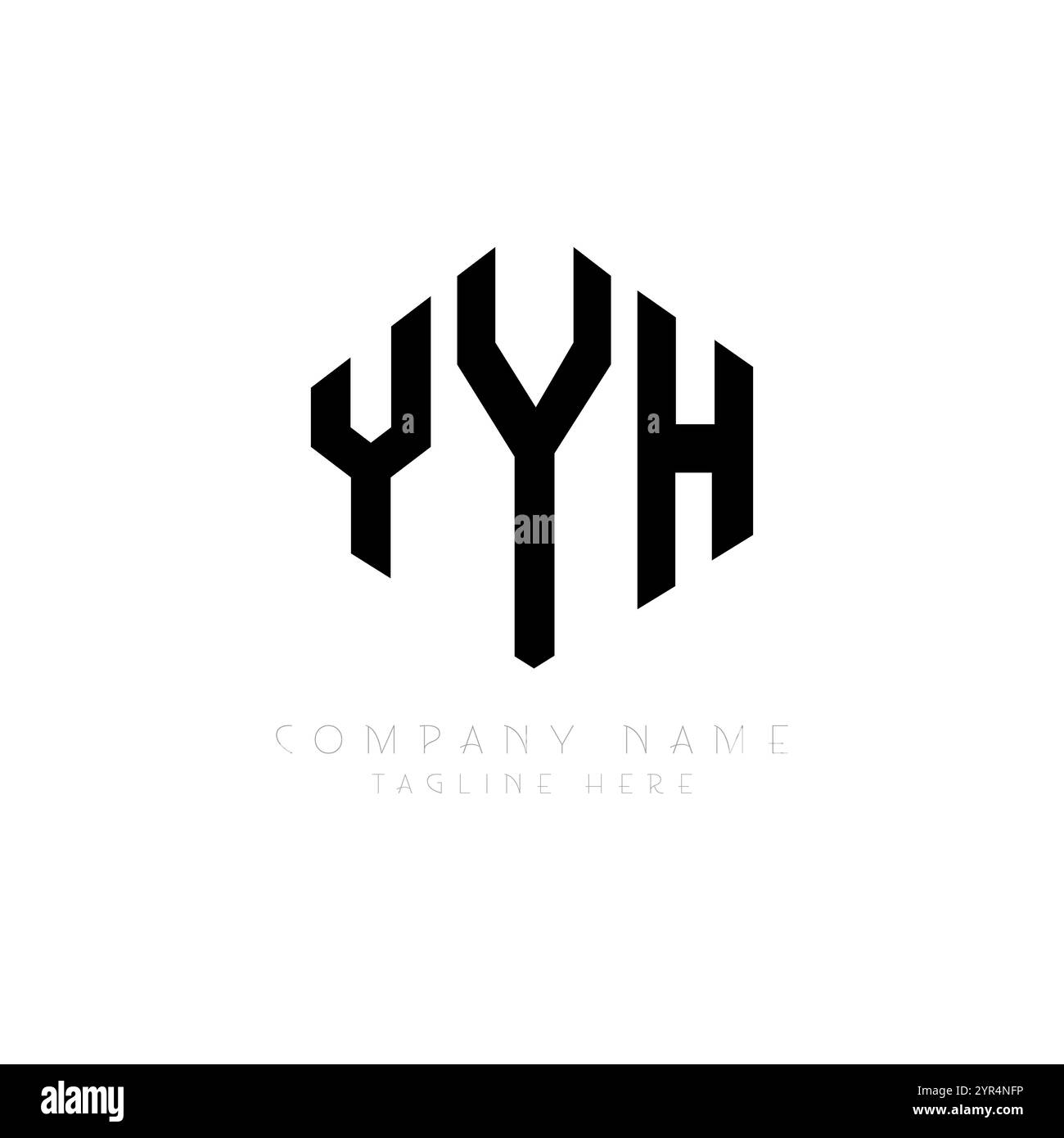 YYH letter logo design with polygon shape. YYH polygon and cube shape ...