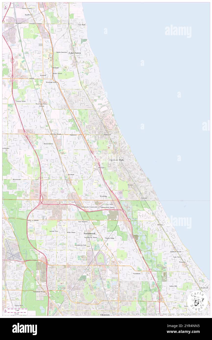 Highland park illinois map Cut Out Stock Images & Pictures - Alamy