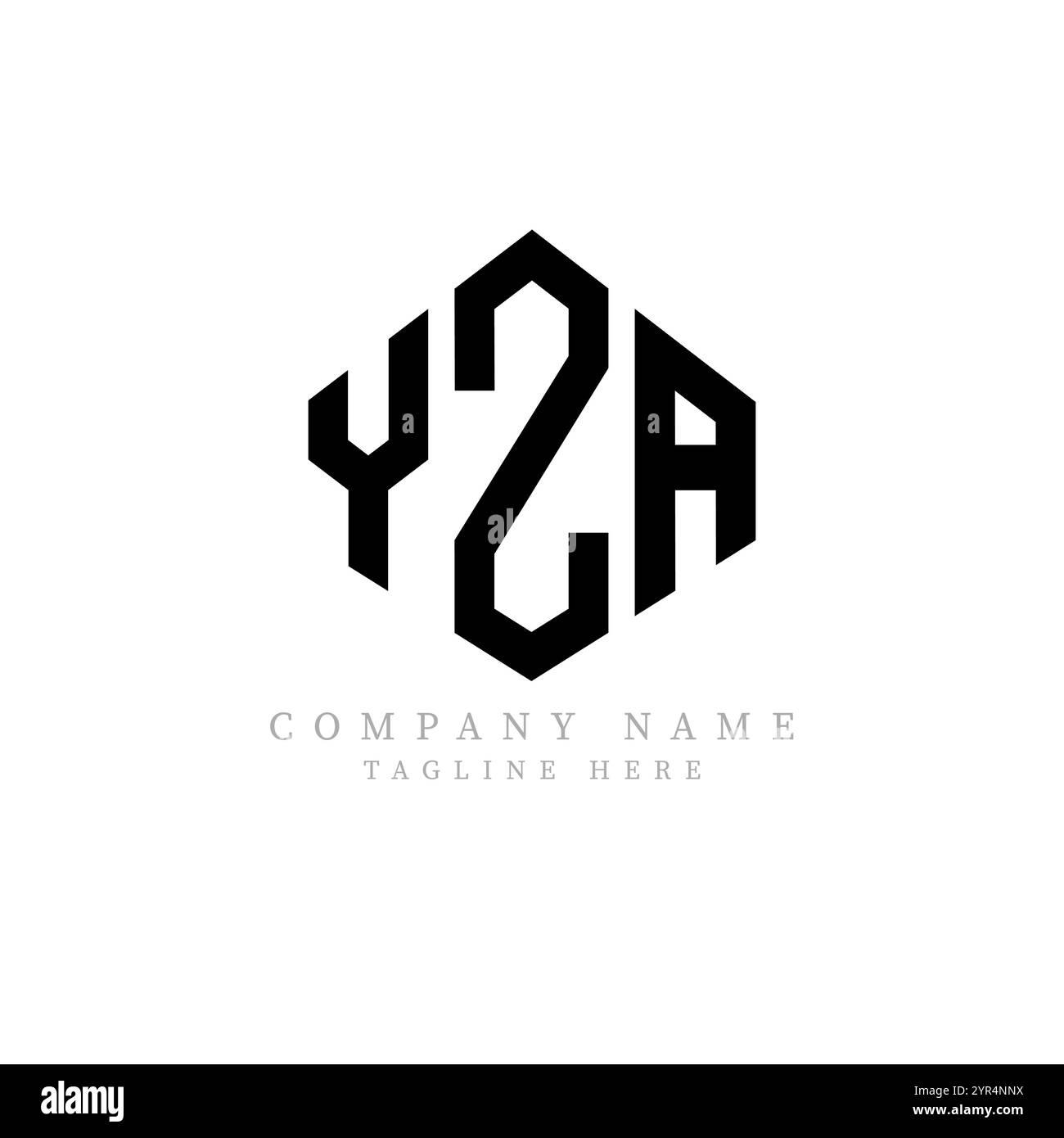 YZA letter logo design with polygon shape. YZA polygon and cube shape ...