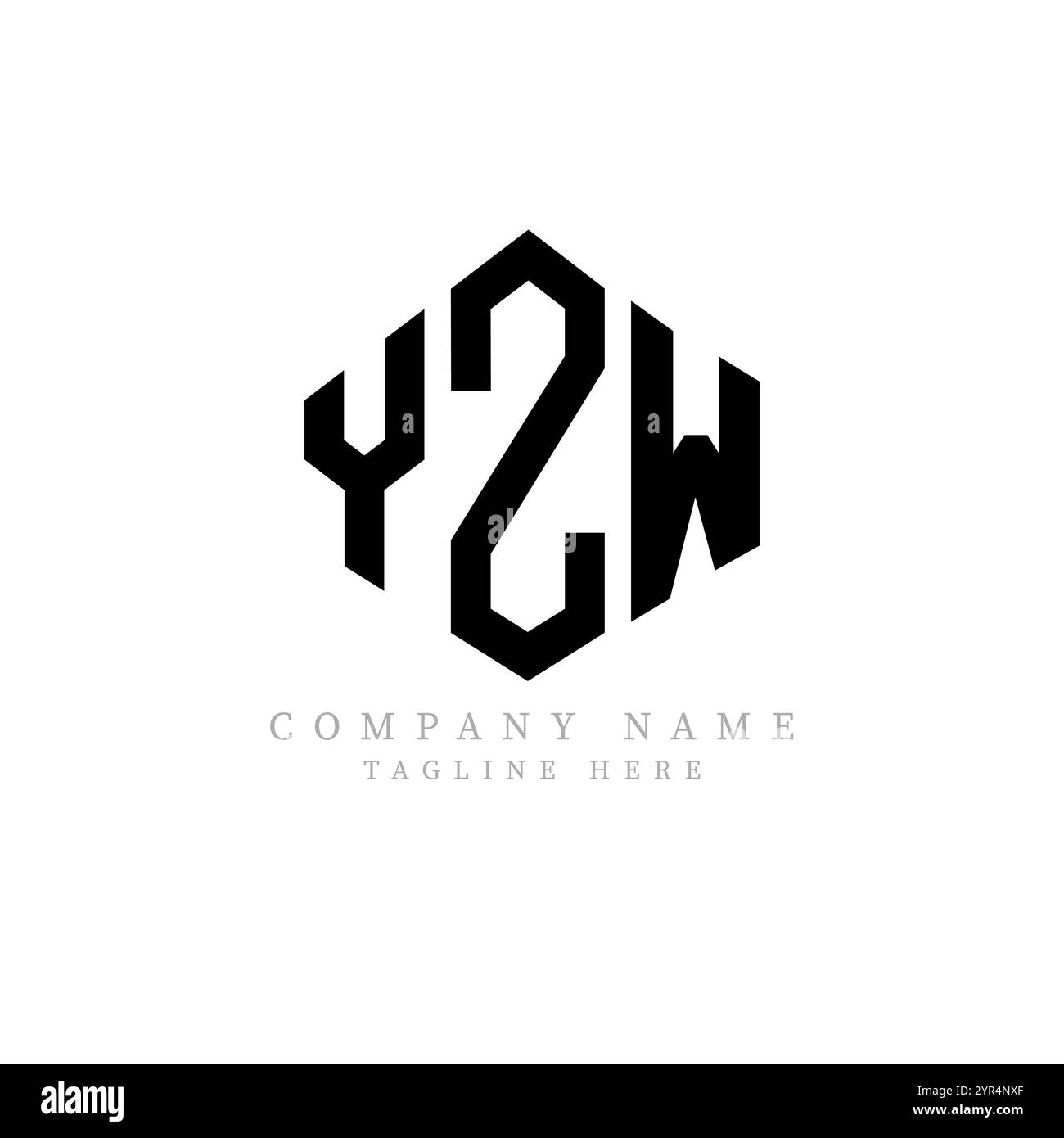 YZW letter logo design with polygon shape. YZW polygon and cube shape ...