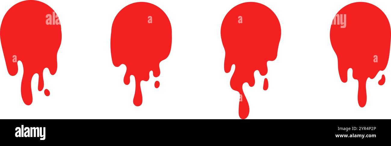 round Blood drips pattern and splatters liquid stain texture. Splashes ...