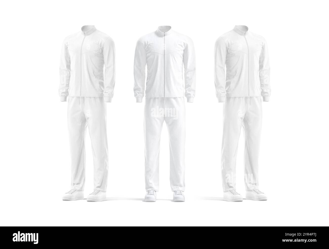 Blank white sport team uniform mockup, front and side view, 3d ...
