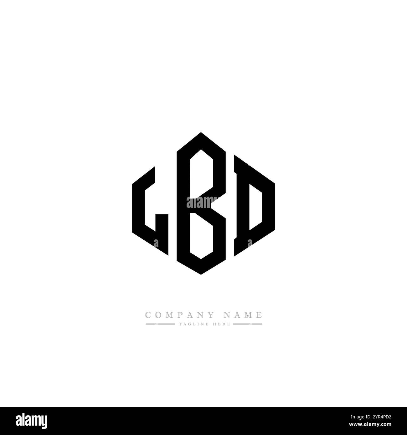 LBD letter logo design with polygon shape. LBD polygon and cube shape ...