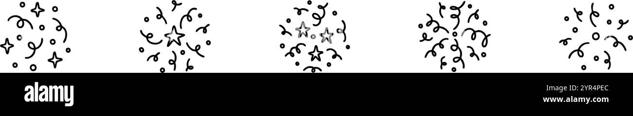 Vector doodle glitter flash Black and White Stock Photos & Images - Alamy