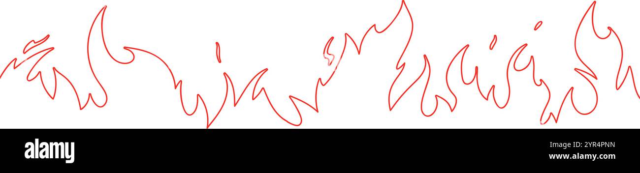 Fire outline background with flame effect. Red graphic heat and burning ...