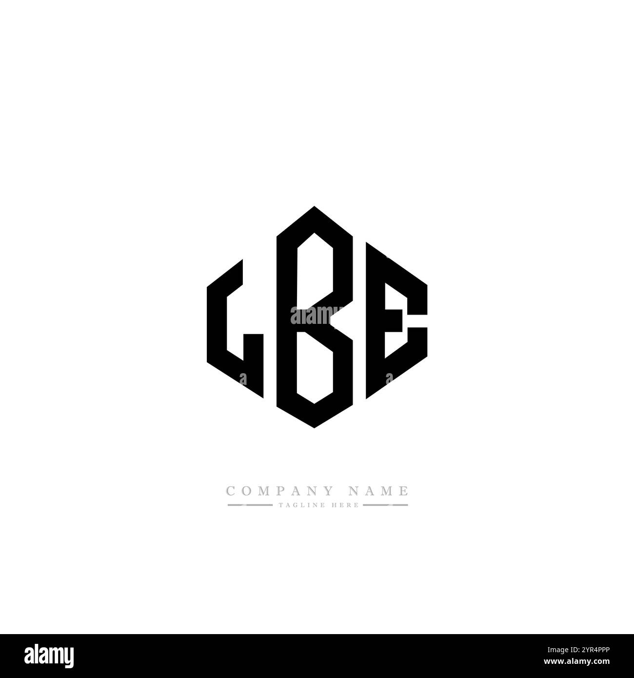 LBE letter logo design with polygon shape. LBE polygon and cube shape ...