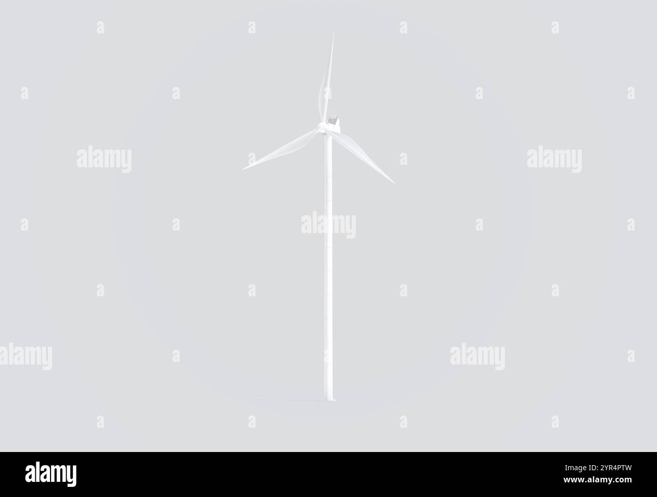 Blank white wind turbine mockup, side view, gray background, 3d ...