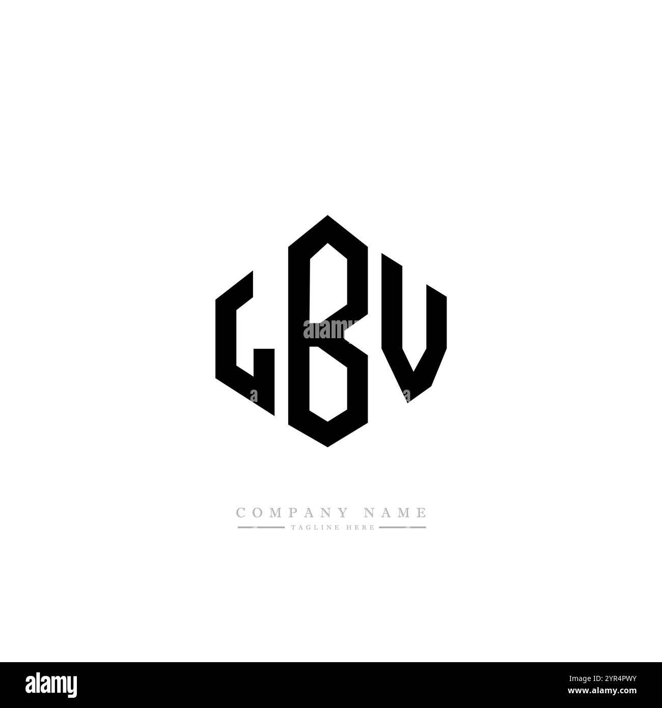 LBV letter logo design with polygon shape. LBV polygon and cube shape ...