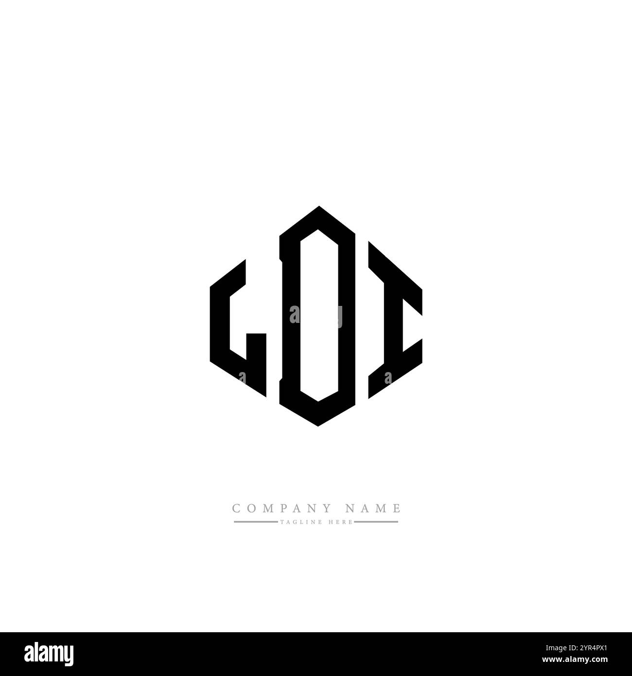 LDI letter logo design with polygon shape. LDI polygon and cube shape ...
