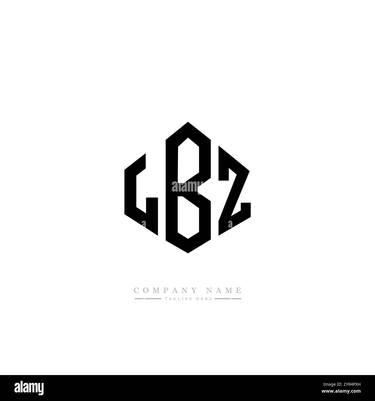 LBZ letter logo design with polygon shape. LBZ polygon and cube shape ...