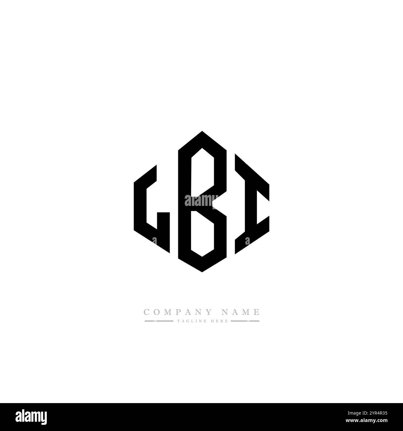 LBI letter logo design with polygon shape. LBI polygon and cube shape ...