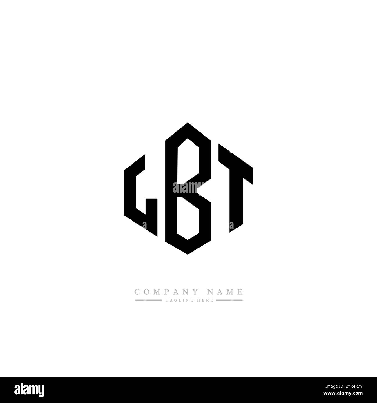 LBT letter logo design with polygon shape. LBT polygon and cube shape ...