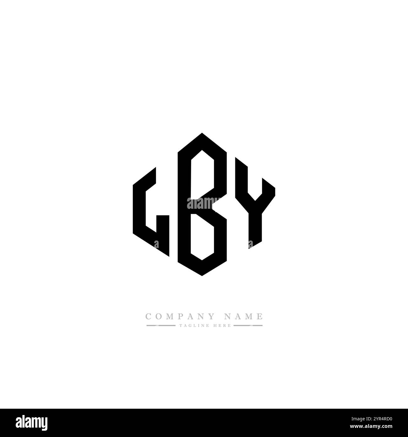 LBY letter logo design with polygon shape. LBY polygon and cube shape ...