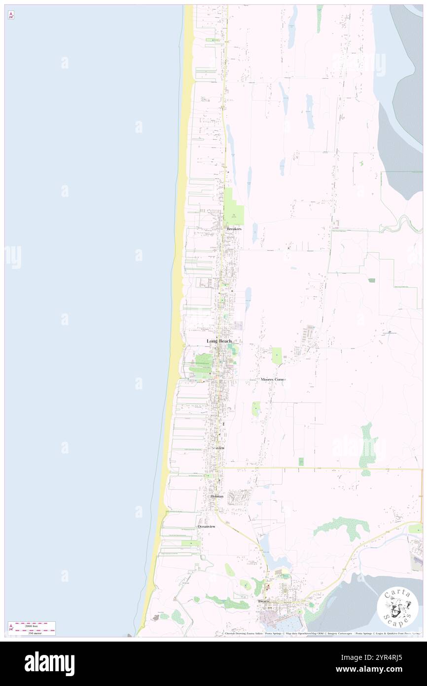 Map of long beach washington Cut Out Stock Images & Pictures - Alamy