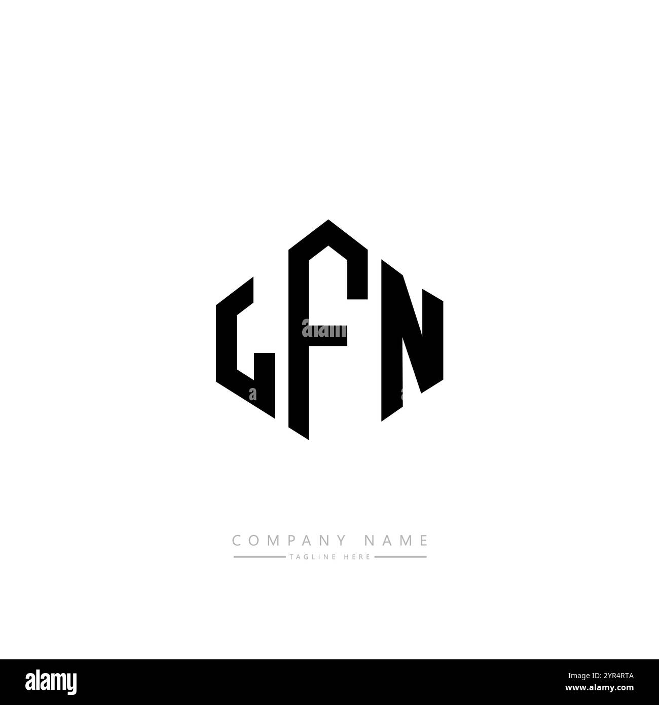 LFN letter logo design with polygon shape. LFN polygon and cube shape ...