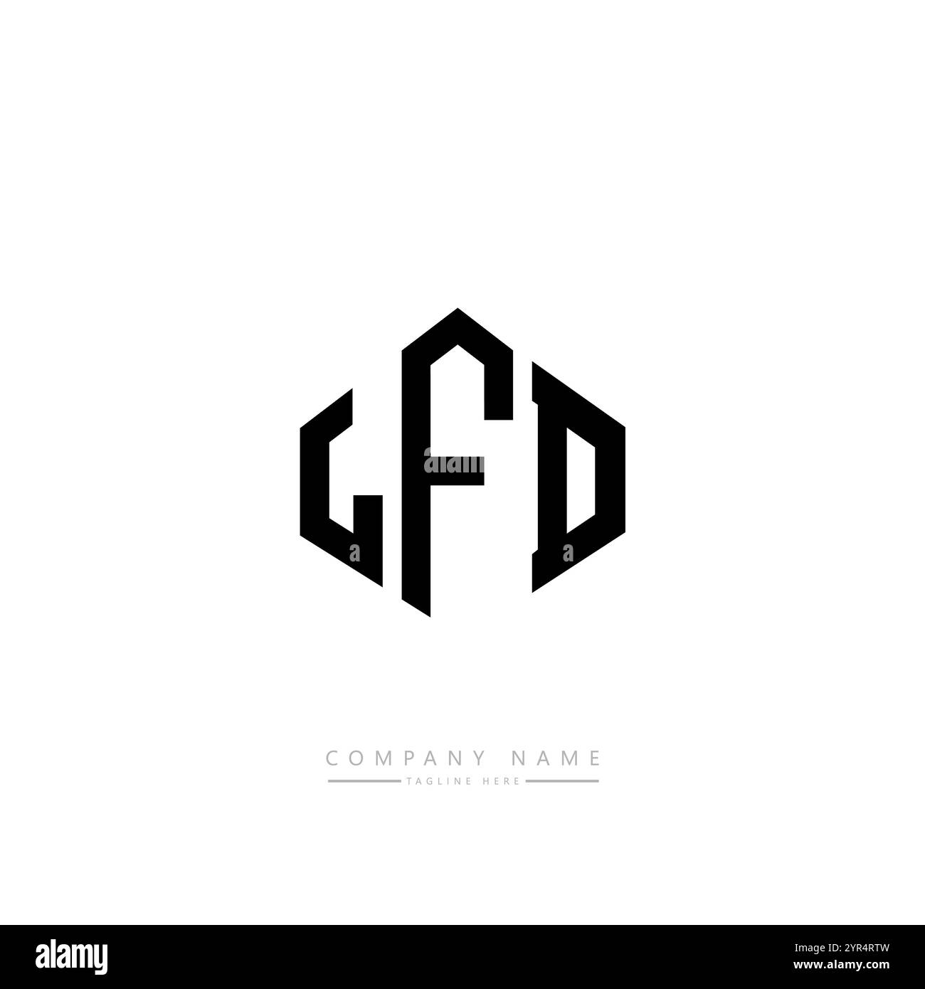LFD letter logo design with polygon shape. LFD polygon and cube shape ...