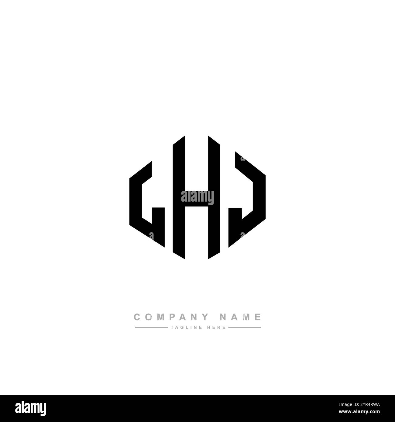 LHJ letter logo design with polygon shape. LHJ polygon and cube shape ...
