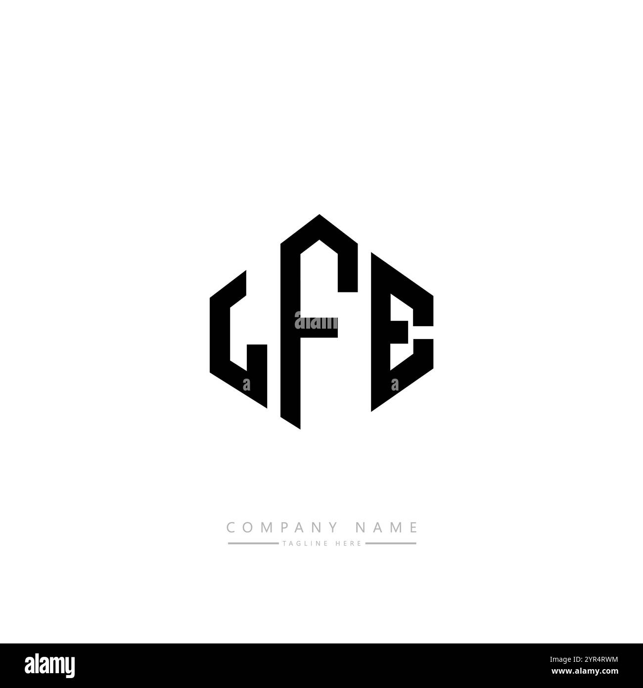 LFE letter logo design with polygon shape. LFE polygon and cube shape ...