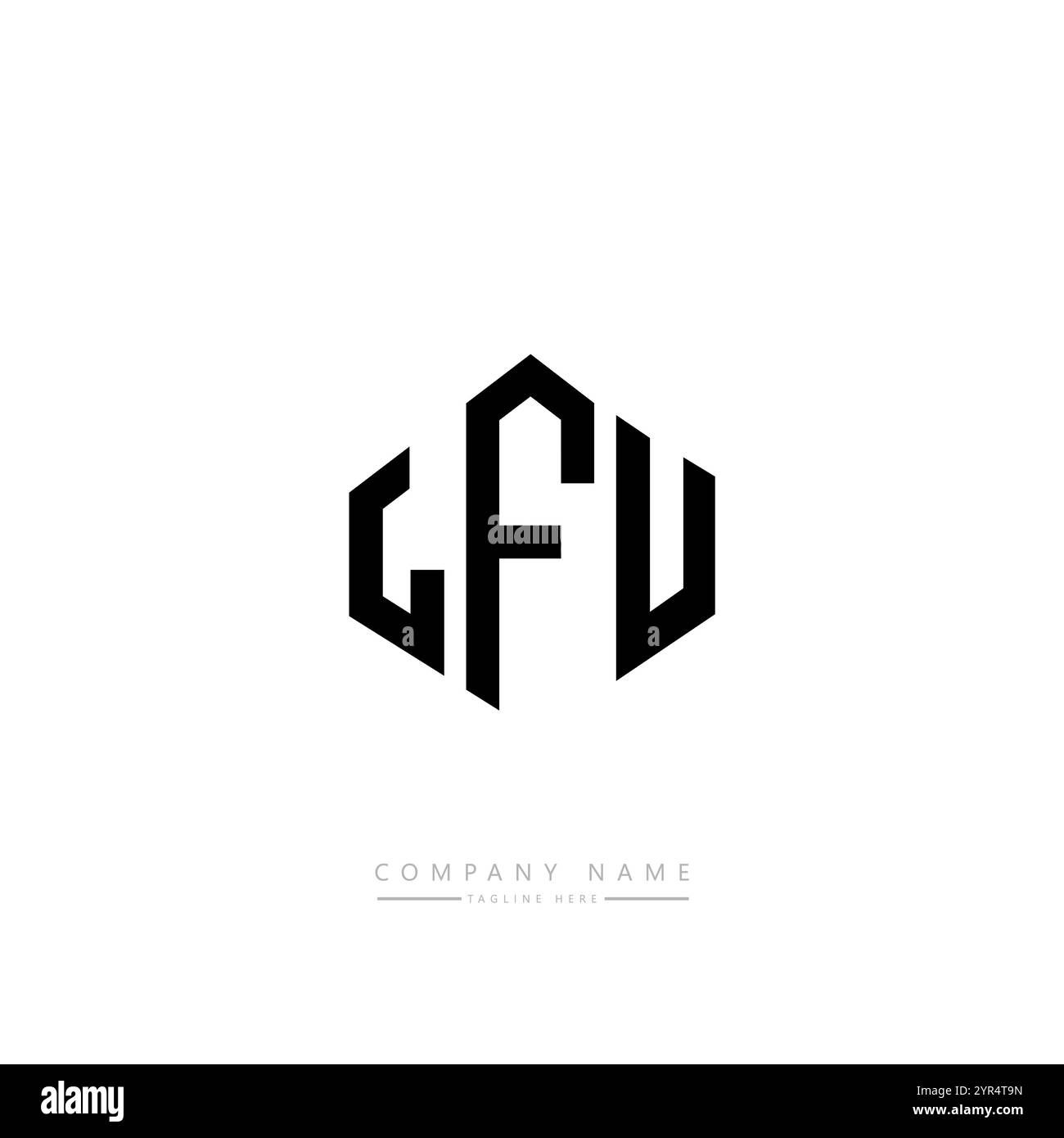 LFU letter logo design with polygon shape. LFU polygon and cube shape ...