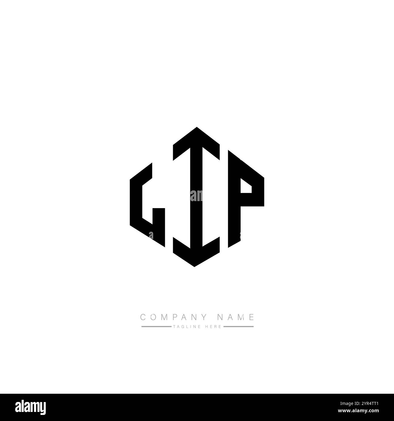 LIP letter logo design with polygon shape. LIP polygon and cube shape ...