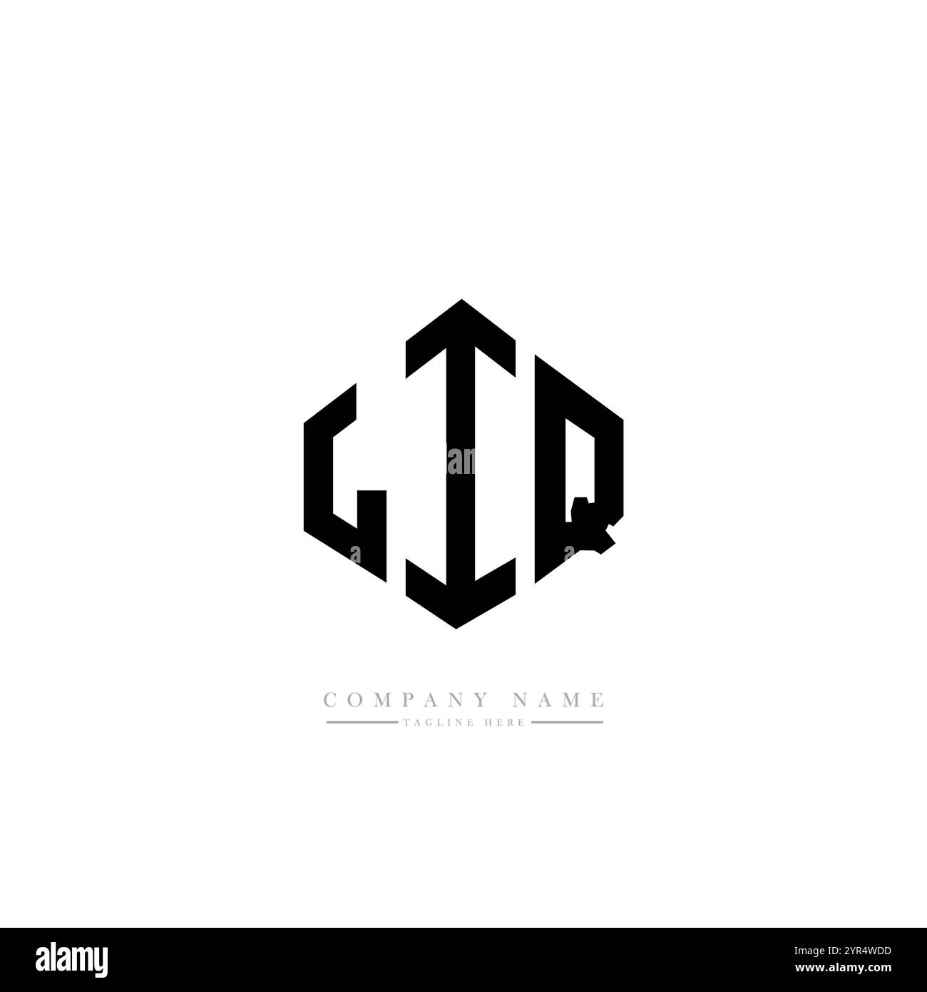 LIQ letter logo design with polygon shape. LIQ polygon and cube shape ...