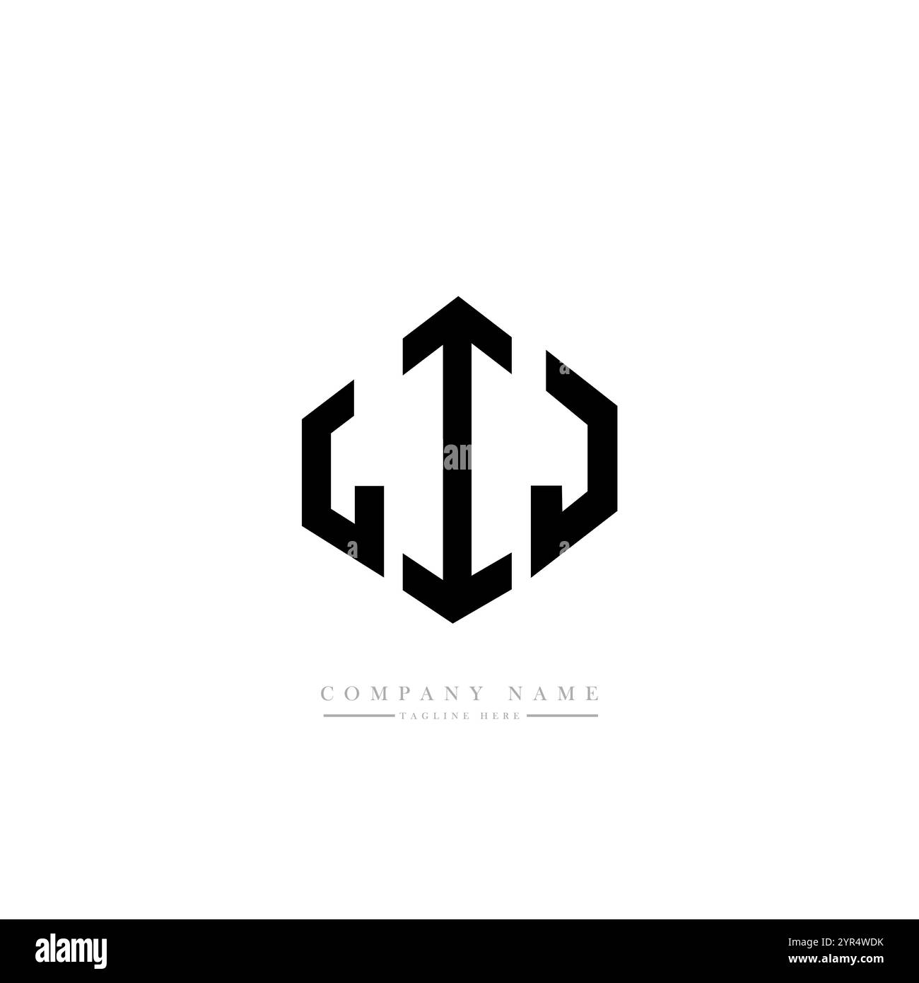 LIJ letter logo design with polygon shape. LIJ polygon and cube shape ...