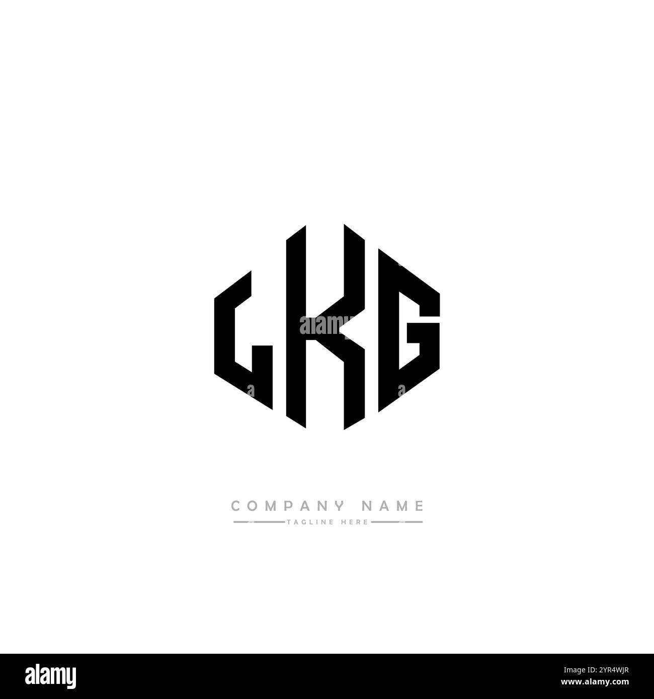 LKG letter logo design with polygon shape. LKG polygon and cube shape ...