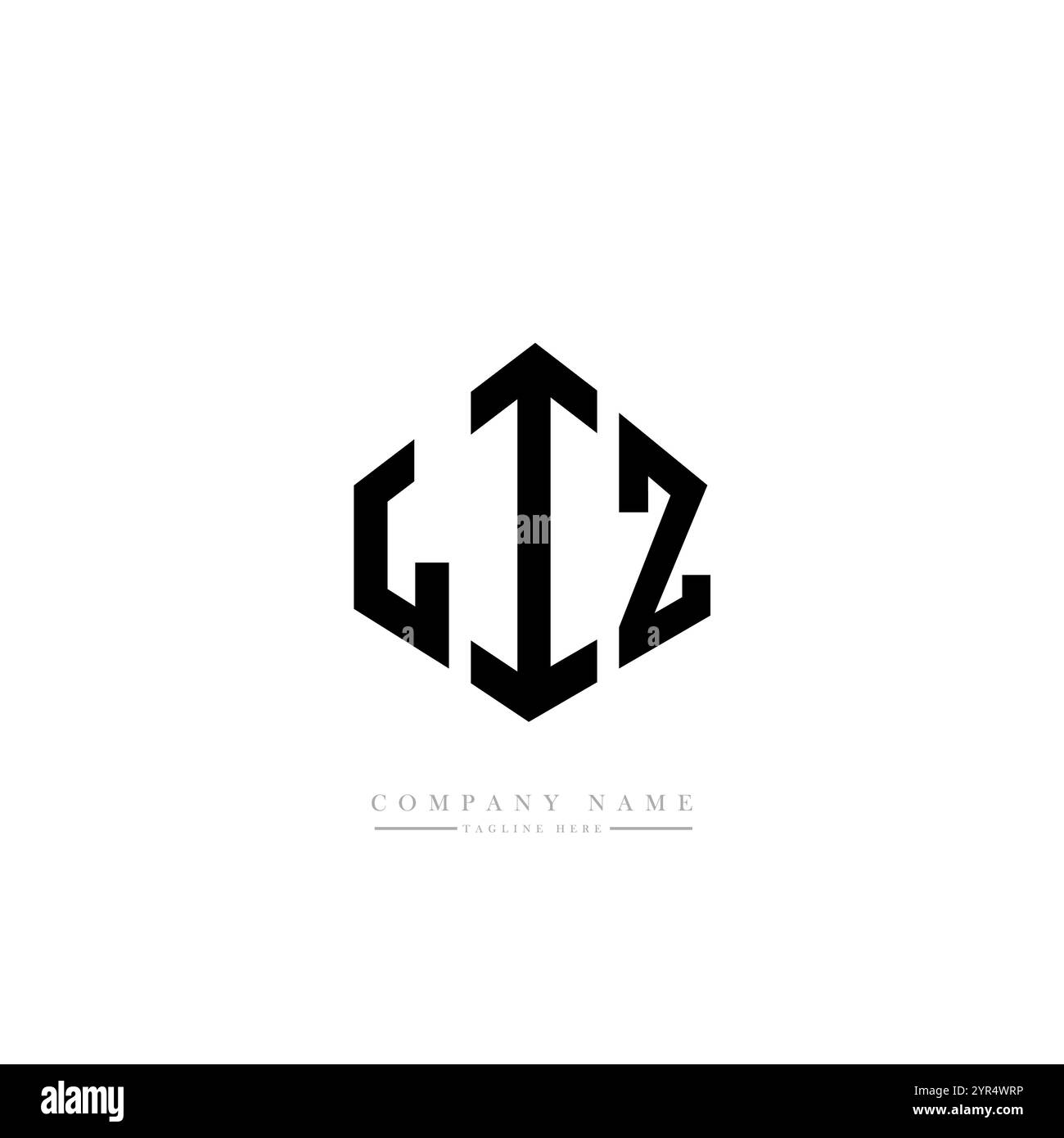 LIZ letter logo design with polygon shape. LIZ polygon and cube shape ...
