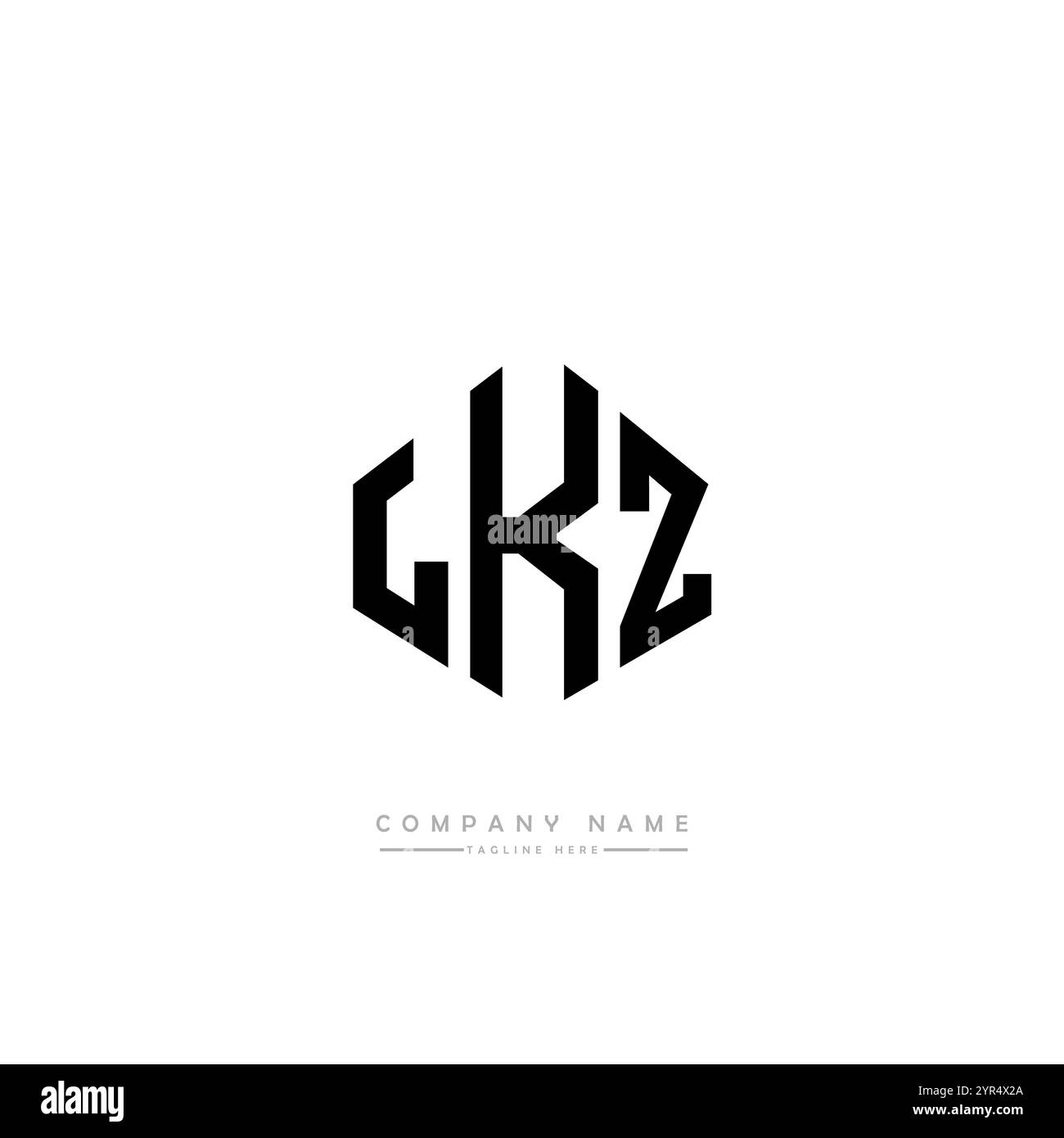 LKZ letter logo design with polygon shape. LKZ polygon and cube shape ...