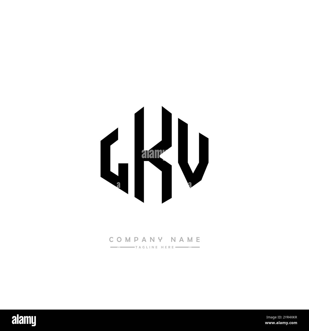 LKV letter logo design with polygon shape. LKV polygon and cube shape ...