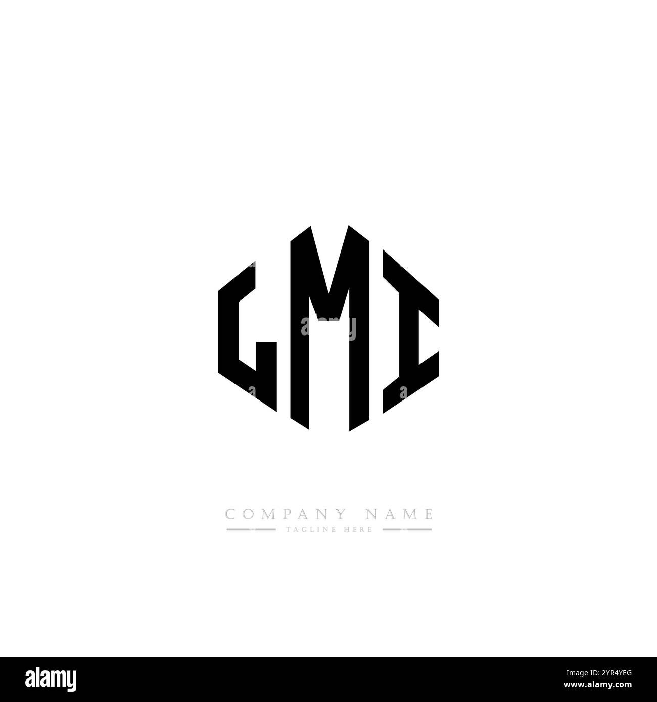 LMI letter logo design with polygon shape. LMI polygon and cube shape ...