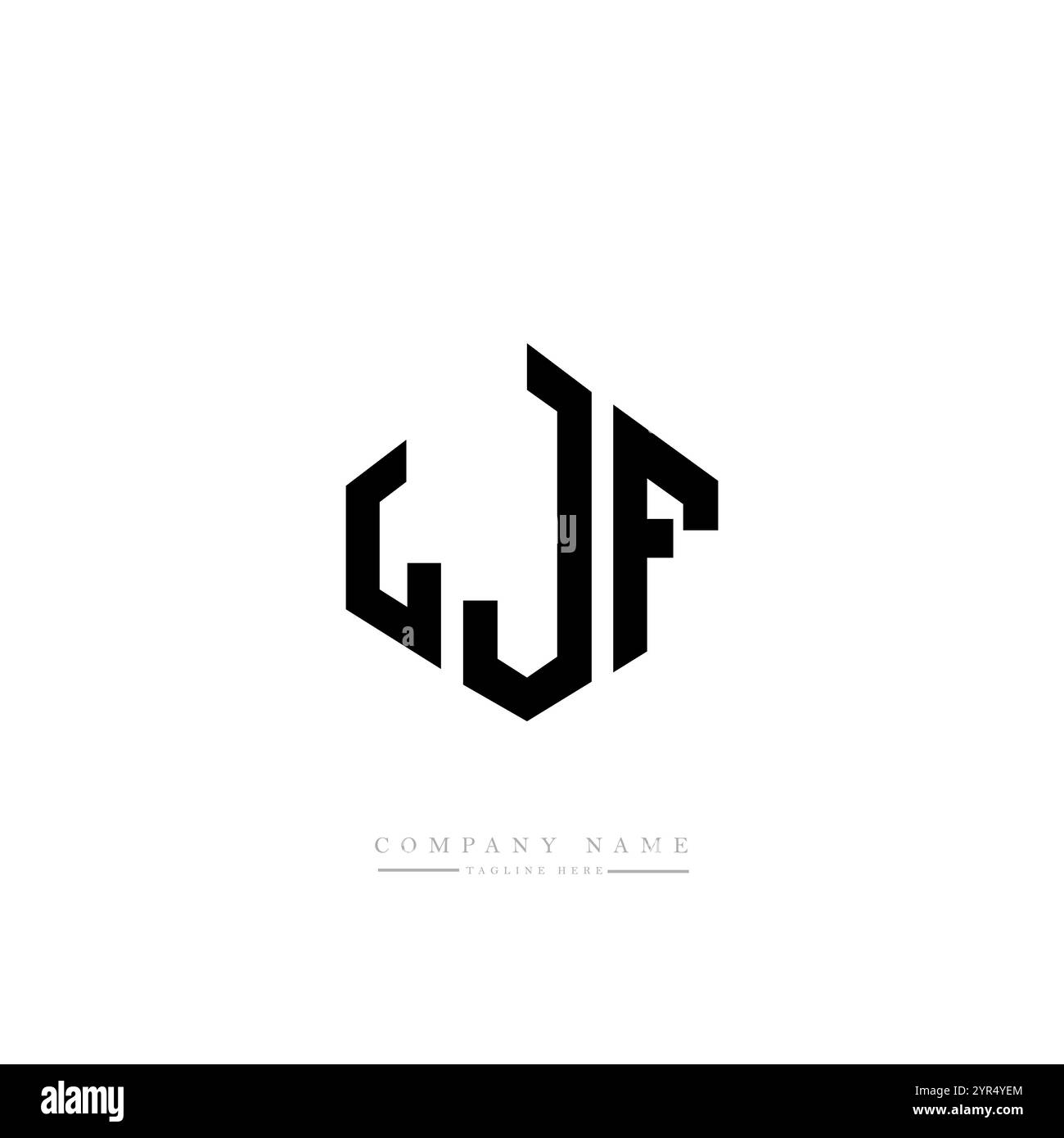 LJF letter logo design with polygon shape. LJF polygon and cube shape ...