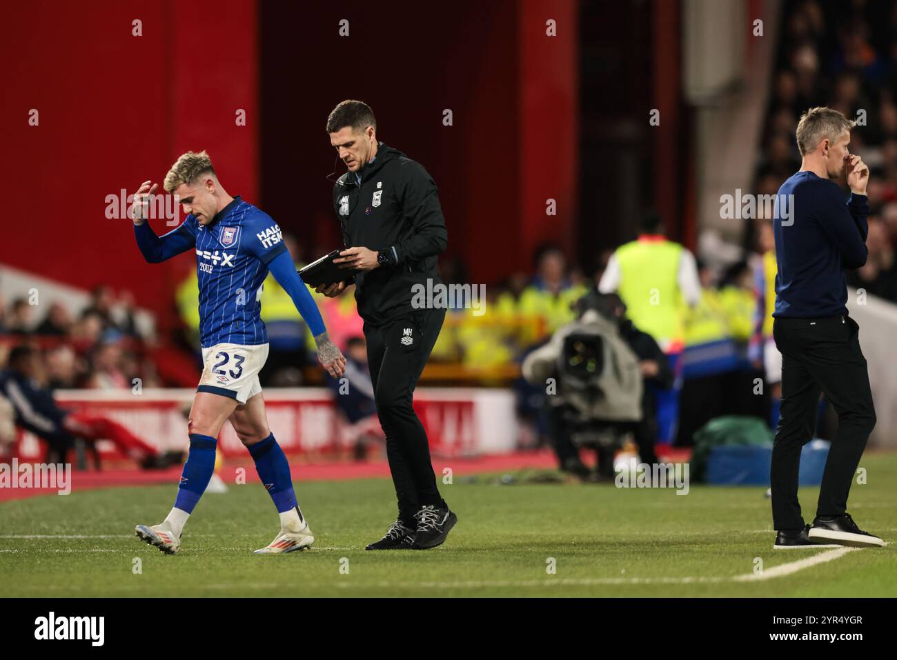 Sam Szmodics of Ipswich Town and First team coach Mark Hudson ...