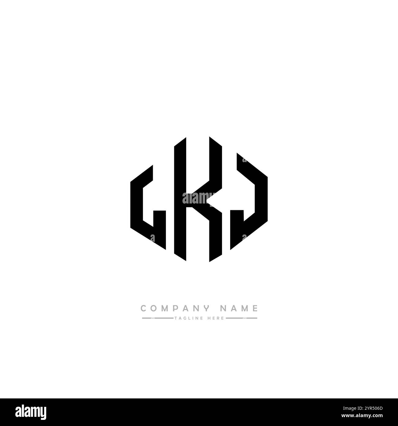 LKJ letter logo design with polygon shape. LKJ polygon and cube shape ...