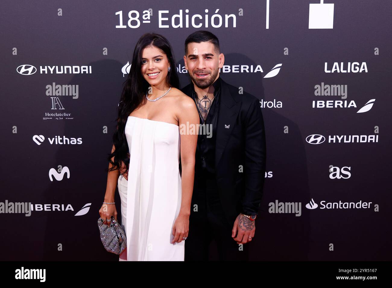 Ilia Topuria and Giorgina Uzcategui Badell pose for photo during the ...