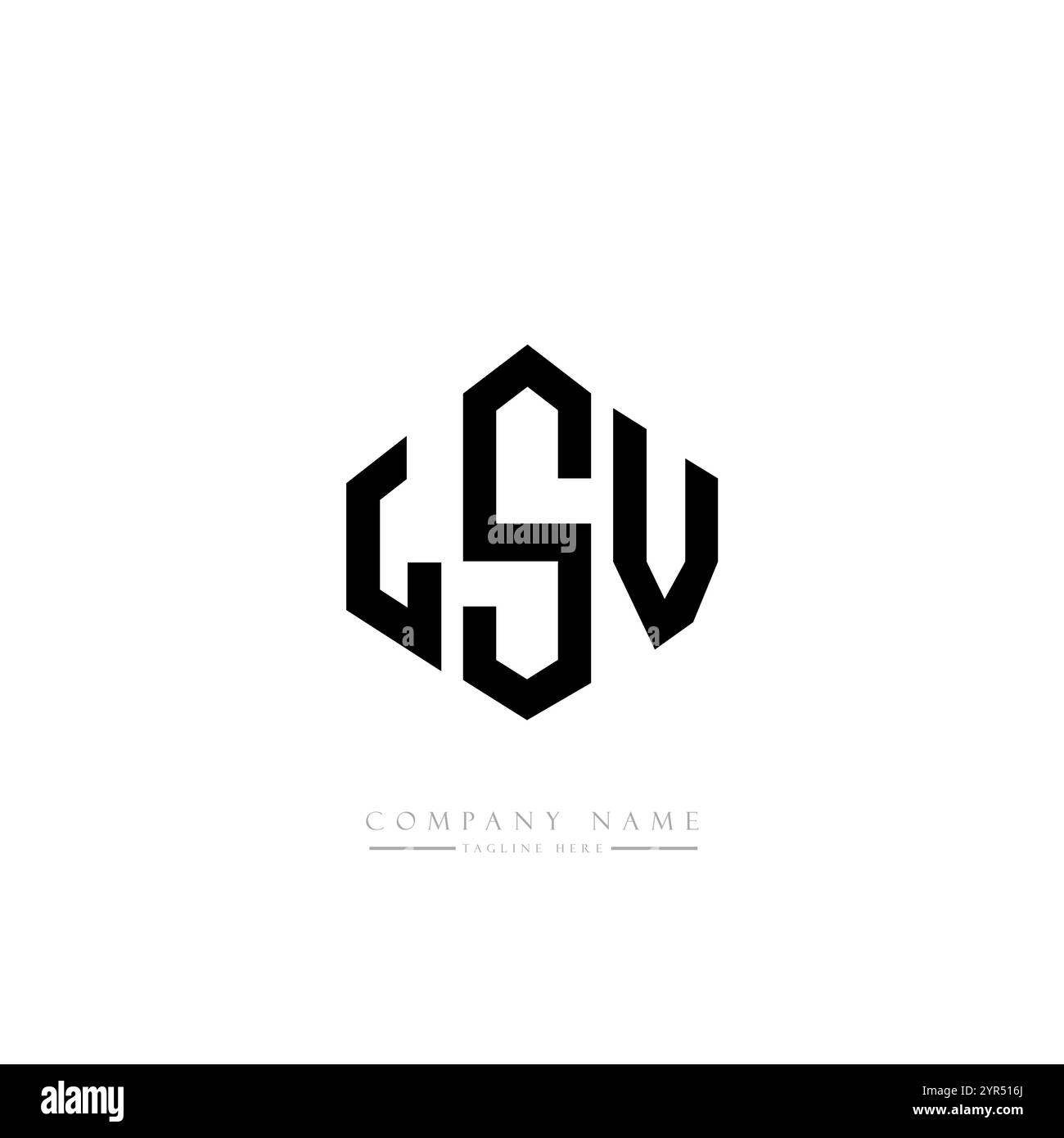 LSV letter logo design with polygon shape. LSV polygon and cube shape ...