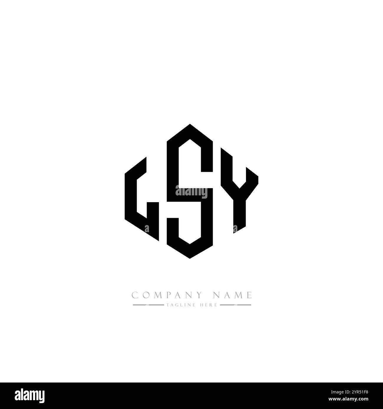 LSY letter logo design with polygon shape. LSY polygon and cube shape logo design. LSY hexagon ...