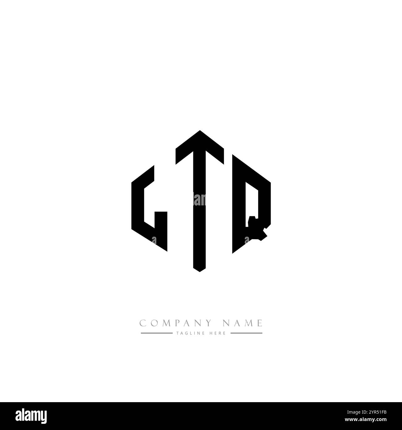 LTQ letter logo design with polygon shape. LTQ polygon and cube shape ...