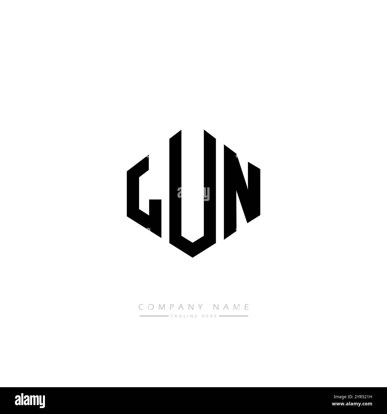 LUN letter logo design with polygon shape. LUN polygon and cube shape ...