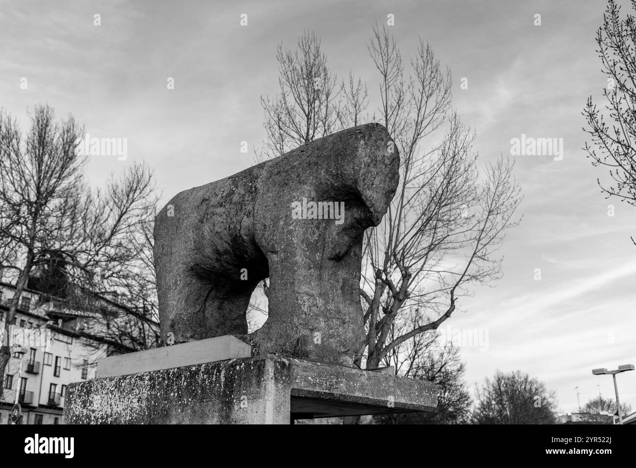 The Celtic Boar statue in Salamanca, the region of Castile and Leon ...