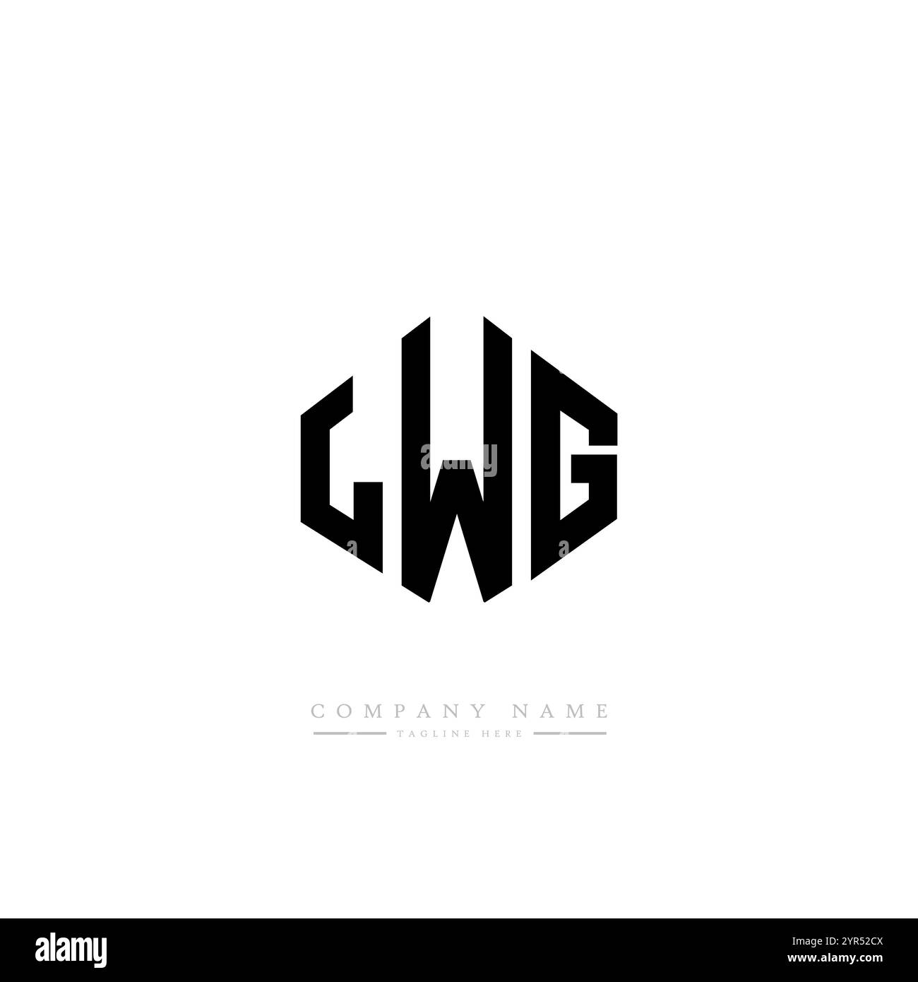 LWG letter logo design with polygon shape. LWG polygon and cube shape ...